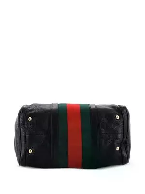 Gucci Vintage Web Boston Bag Leather Medium Satchel