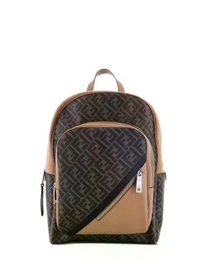 Fendi Chiodo Zucca Coated Canvas Backpack - Brown