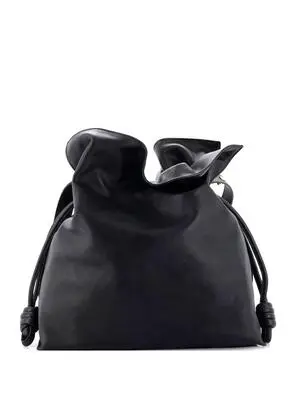 Loewe Flamenco Knot Leather Large Tote Bag - Black