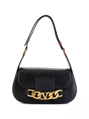 Valentino Garavani Vlogo Chain Flap Shoulder Bag - Black