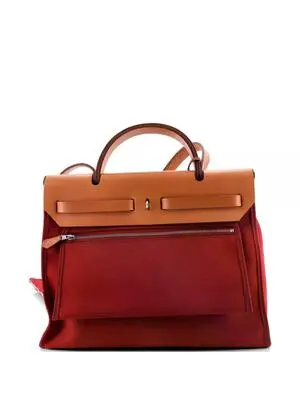 Hermès Herbag Zip Leather And Toile 31 Shoulder Bag