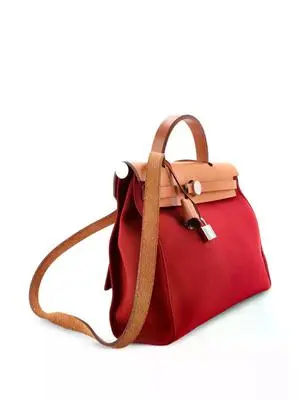 Hermès Herbag Zip Leather And Toile 31 Shoulder Bag