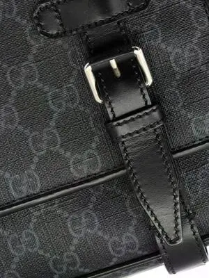 Gucci Gg Coated Canvas Leather Messenger Bag