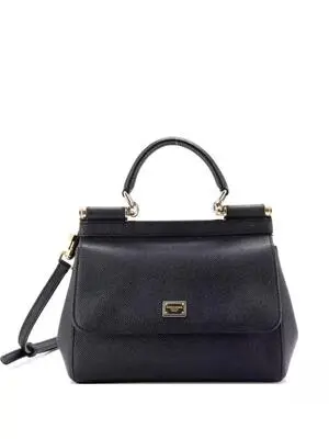 Dolce & Gabbana Miss Sicily Leather Small Satchel Bag - Black