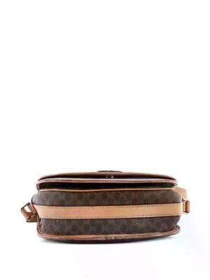 Celine Vintage Macadam Coated Canvas Saddle Flap Shoulder Bag
