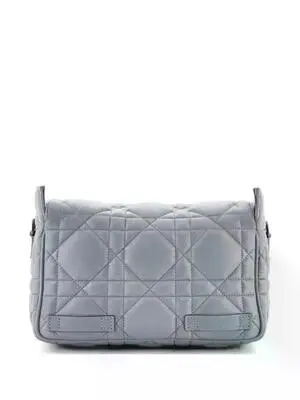 Dior Padded Macrocannage Quilt Calfskin Messenger Bag - Grey