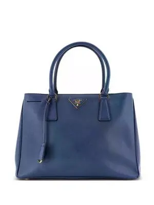 Prada Saffiano Leather Medium Tote Bag - Blue