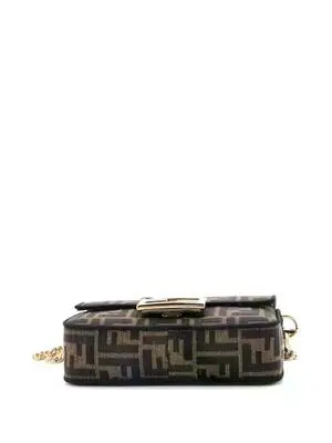 Fendi Zucca Canvas Mini Baguette Crossbody Bag - Brown