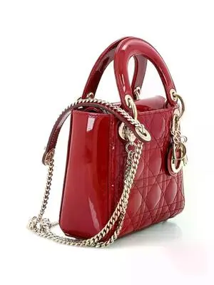 Dior Lady Chain Bag Cannage Quilt Mini Satchel - Red