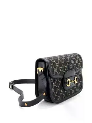 Gucci Horsebit 1955 Gg Denim Small Shoulder Bag