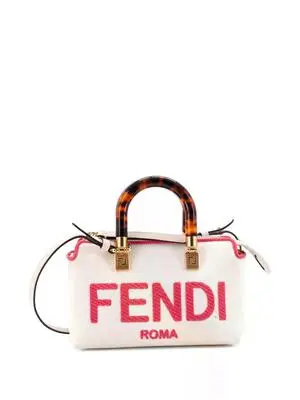 Fendi Embroidered Canvas Mini Satchel - Pink