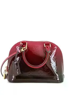 LOUIS VUITTON Alma Handbag Monogram Vernis Bb Satchel