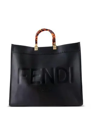 Fendi Sunshine Shopper Large Tote Bag - Black