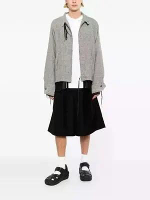 MIDORIKAWA Frayed Zip-up Shirt Jacket