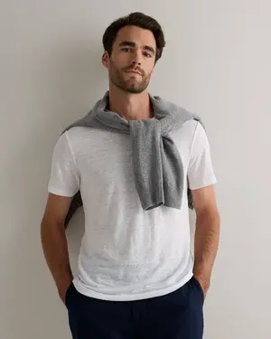 Quince 100% European Linen Jersey T-shirt - White