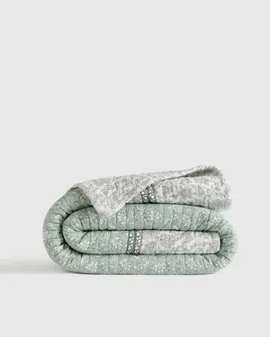Quince Block Print Quilt - Green