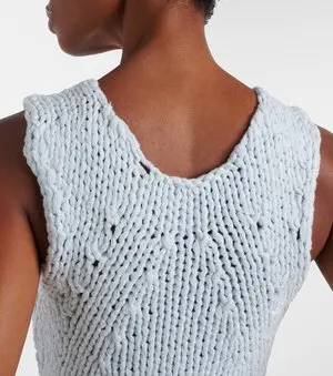 Khaite Cassie Knitted Cotton Top - Blue