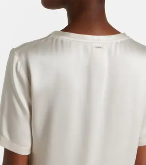 Max Mara Ivory Satin T-shirt - White