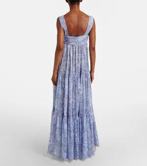 Chloé Floral Tiered Cotton Maxi Dress