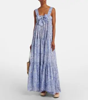 Chloé Floral Tiered Cotton Maxi Dress