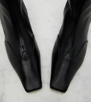 Khaite Nevada Leather Ankle Boots - Black