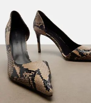 Khaite Jett Snake-effect Leather D'orsay Pumps - Beige