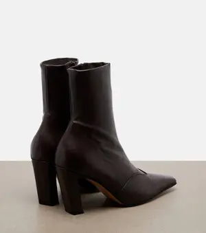 Khaite Nevada Leather Ankle Boots