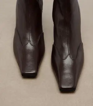 Khaite Nevada Leather Ankle Boots