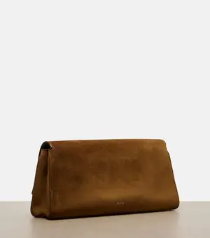Khaite Audrey Suede Clutch - Brown