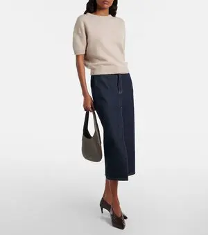 Khaite Joan Small Leather Shoulder Bag - Grey