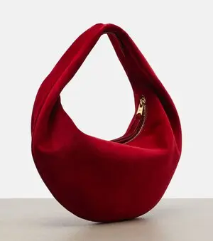 Khaite Olivia Mini Suede Top Handle Bag - Red