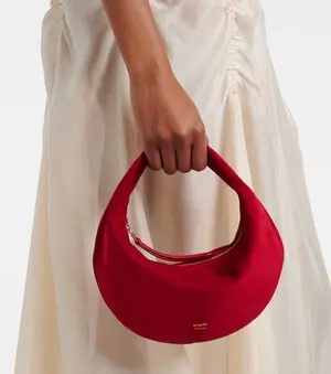 Khaite Olivia Mini Suede Top Handle Bag - Red