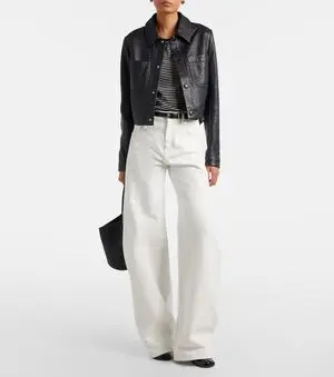 FRAME The Small Leather Jacket - Black
