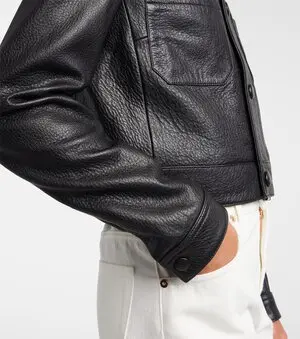 FRAME The Small Leather Jacket - Black
