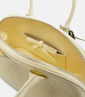 SELF-PORTRAIT Lizard Embossed Top Handle Bag With Charm