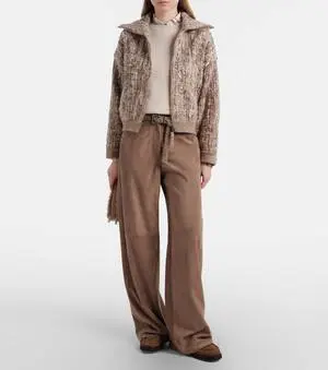 Brunello Cucinelli Sequined Mohair-blend Cardigan - Beige