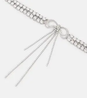 SELF-PORTRAIT Bow Crystal-embellished Choker
