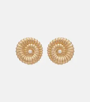 SELF-PORTRAIT Faux Pearl Embellished Earrings - Gold