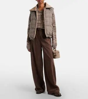 Brunello Cucinelli Checked Sequined Sweater