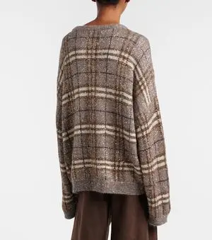 Brunello Cucinelli Checked Sequined Sweater