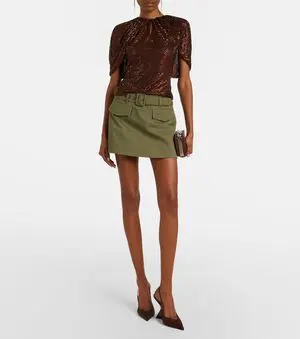 SELF-PORTRAIT Embellished Mesh Top