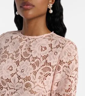 SELF-PORTRAIT Floral Lace Bodysuit - Beige