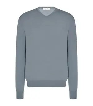 THE ROW Senna Merino Wool V-neck Sweater