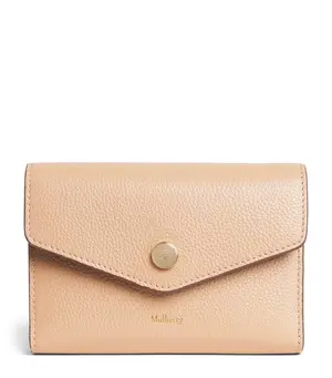 Mulberry Leather Folded Wallet - Beige