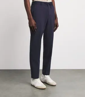 BOSS Elst Slim Fit Wool-blend Trousers With Drawstring Waist