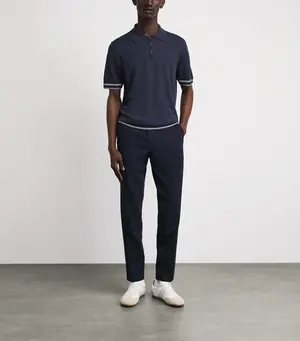 BOSS Linen-blend Zip-up Polo Shirt