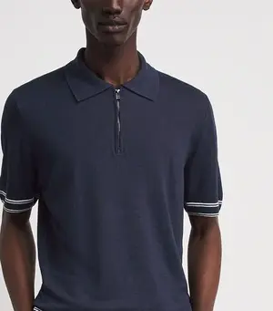 BOSS Linen-blend Zip-up Polo Shirt