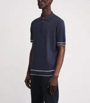 BOSS Linen-blend Zip-up Polo Shirt