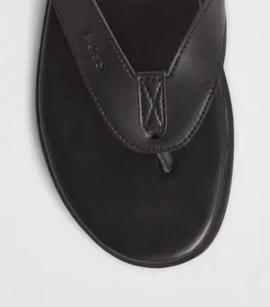 BOSS Faux Leather Farrel Flip Flops