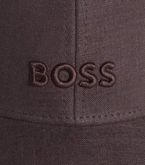 BOSS Linen Logo Cap - Brown